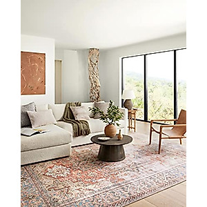 Loloi II Loren Collection LQ-15 Terracotta/Sky, Traditional 5'-0" x 7'-6" Area Rug