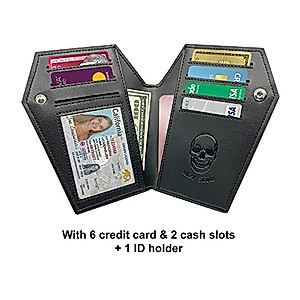 Lazy Skull Coffin Wallet – Spooky Gothic Wallet – Slim Skull Wallet for Women and Men – Witchy Goth accessory