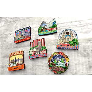 Austin Texas USA America Fridge Magnet Wooden Collection 3D Wood Handmade Travel City Souvenirs Refrigerator Magnet Home Decoration Gift -45