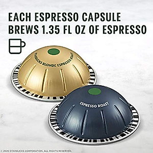 Starbucks by Nespresso Blonde & Dark Roast Variety Pack Coffee & Espresso (50-count single serve capsules, compatible with Nespresso Vertuo Line System)