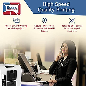 Magicard Pronto 100 ID Card Printer & Complete Supplies Package with Bodno ID Software and Camera - Bronze Edition