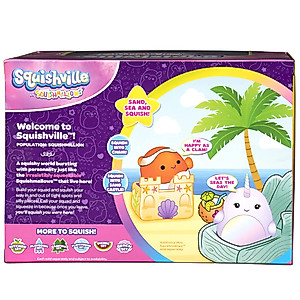 Squishville by Squishmallows Mini Plush Room Accessory Set, Playroom, 2” Esmeralda Mini-Squishmallow and 2 Plush Accessories, Marshmallow-Soft Animals, Playroom Toys