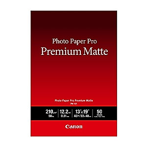 CanonInk Photo Paper, Pro Premium, Matte 13x19 (50 Sheets) (8657B010), White, A4