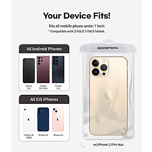 GOOSPERY [2-Pack Universal Waterproof Phone Pouch, Underwater Cellphone Dry Case Beach Bag Compatible with iPhone 14 13 12 11 Pro Max Mini Xs XR, Galaxy S23 S22 S21 S20 Ultra Note20 up to 6.8"