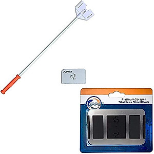 FL!PPER Flipper Platinum Aquarium Hand Scraper Tool – Glass and Acrylic Fish Tank Cleaner – Aquarium Glass Cleaner - Aquarium Glass Scraper with Serrated Blade 28"