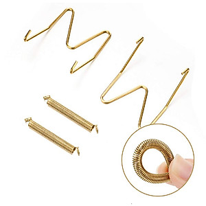 FOCCTS 10 Pack Plate Hangers, 8 Inch Wall Plate Hangers and 15 Pack Wall Hooks, Invisible Display Hanger Brass Coated Holds 7.5" to 8.8" Plates