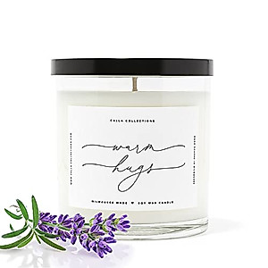 Warm Hugs Candle, Premium 75 Hour Burn Time, Sympathy Gift, Get Well Soon Gifts for Women, Lemongrass Lavender, USA Made Natural Soy Wax, Thinking of You for Her, Him, Friends, Mom, Divorce, Miss You