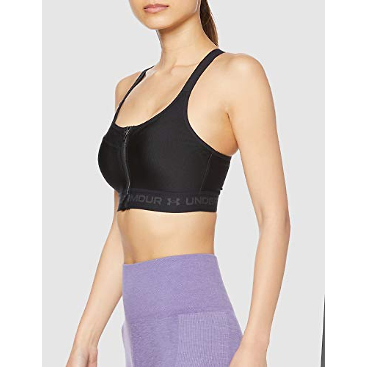 Under Armour Women's Armour High Crossback Zip Bra , Black (001)/Jet Gray , 36C