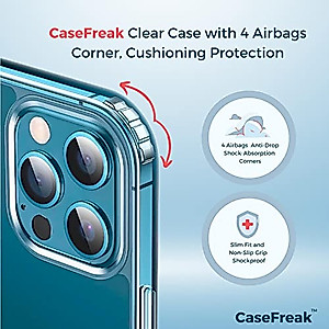 CASEFREAK Clear Case for iPhone 11 Pro with Magnetic Ring, Compatible with Mag-Safe Accessories, Slim Fit Anti-Yellowing Protective Case for iPhone 11 Pro (5.8" Screen)