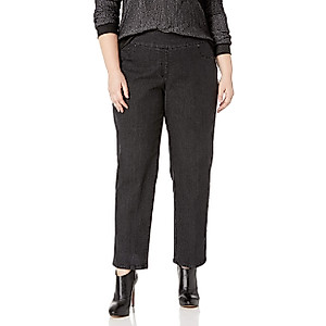 Ruby Rd. womens Plus-size Pull-on Extra Strech Denim Jeans, Black, 14 US