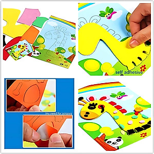 20pcs 3D EVA Foam Sticker Puzzle Game DIY Cartoon Animal Learning Education Toys for Toddler Kids Art Craft Kits (kidslove A)