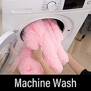 Faux Fur Throw Blanket, Super Soft Lightweight Shaggy Fuzzy Blanket Warm Cozy Plush Fluffy Decorative Blanket for Couch,Bed, Chair(50"x60", Pink)