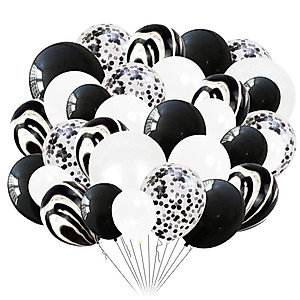 Elecrainbow 120 Pieces White & Black Balloon Arch Garland Kit for Birthday, Graduation, Anniversary, 100 Dots and Balloon Strip Included