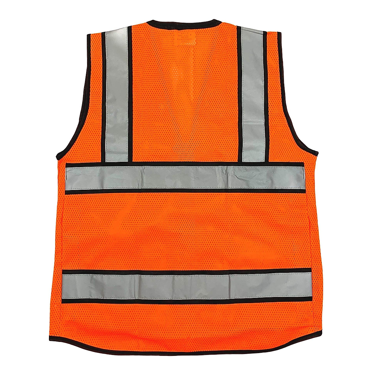REXZUS (B Engineer Safety Vest, High Visibility Reflective Safety, Vest Mesh with Zipper and pockets (Orange, Large)