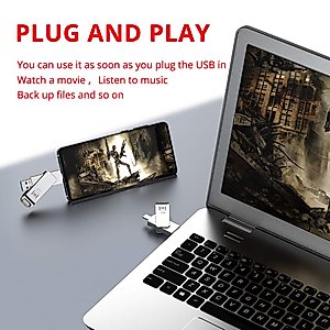 MOSDART 64GB Fast USB C Flash Drive 2 in 1 OTG USB C to USB A 3.1 Dual Thumb Drive Metal Memory Stick for USB-C Android Phones, iPhone 15, MacBook, iPad, Computers and More, Silver