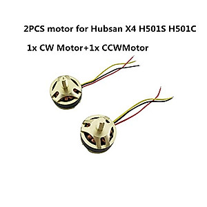 2Pcs Brushless Motor Compatible with Hubsan X4/H501S/H501C/H501A Drone, Forward/Reverse Motor (Gold)