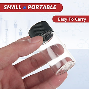 SENENQU 100 PCS 20ml (5 dram) Glass Vials Clear Small Liquid Sample Bottles with Screw Caps, 27.5mm Diameter x 57mm Length Leak-Proof Lab Sample Vials for Laboratory, Seeds