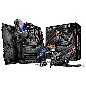 MSI MEG Z490 GODLIKE Gaming Motherboard (E-ATX, 10th Gen Intel Core, LGA 1200 Socket, DDR4, SLI/CF, Triple M.2 Slots, Thunderbolt 3 Type-C, Wi-Fi 6, Mystic Light RGB)