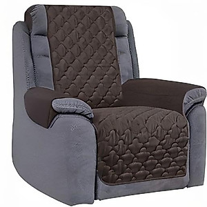 CHHKON Waterproof Nonslip Recliner Cover Stay in Place, Dog Couch Chair Cover Furniture Protector, Ideal Loveseat Slipcovers for Pets and Kids (Chocolate, 30'')