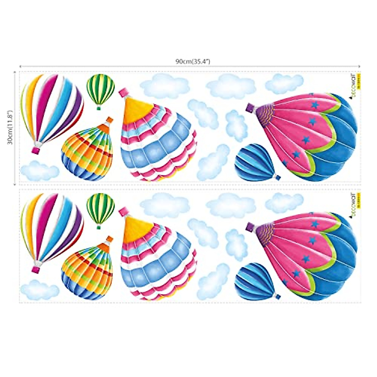 DECOWALL SG2-1301N2 12 Hot Air Balloons in The Sky Kids Wall Stickers Wall Decals Peel and Stick Removable Wall Stickers for Kids Nursery Bedroom Living Room d?cor