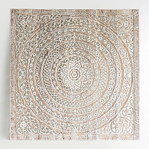 Moroccan King Headboard Medallion Sculpture Bedroom Furniture Oriental Wall Art Hanging Mounted Home Coastal Living Decoration from Thailand 72 Inches
