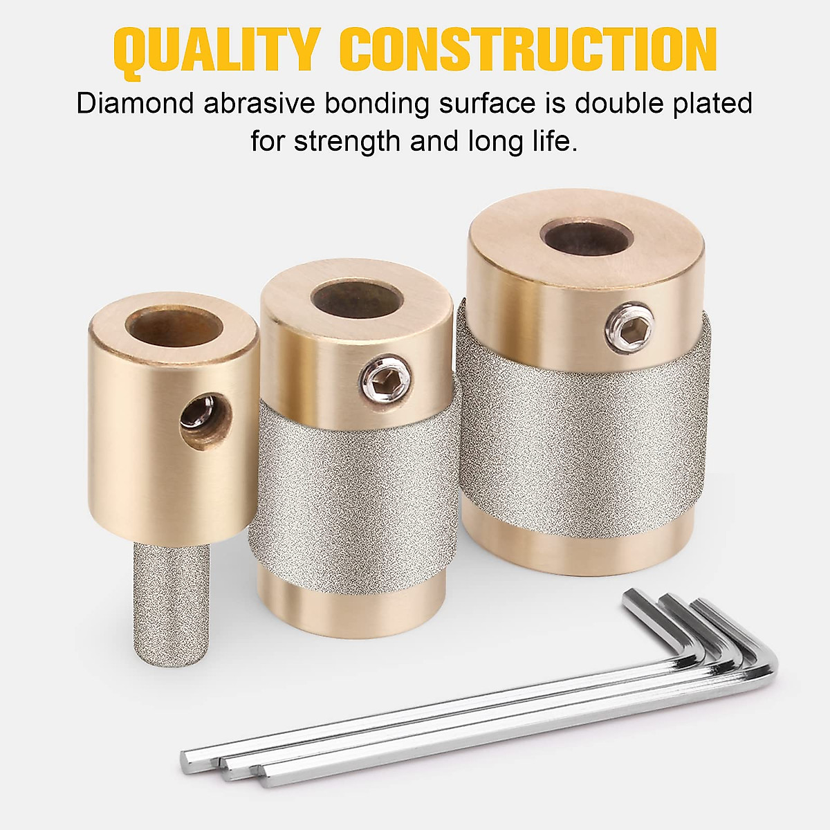 1 3/4 1/4 Inch Stained Glass Diamond Grinder Bit Head Tools 3 Sizes Brass Core Stained Glass Grinder Bits & Diamond Grinder Bit Head Tools, Stain Glass Tools and Supplies for Stained Glass