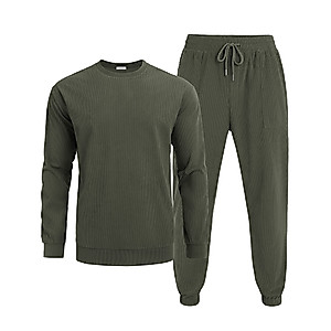 COOFANDY Men's Tracksuit 2 Piece Sweatsuit Set Long Sleeve Pullover Athletic Suit For Sports Casual Fitness Jogging