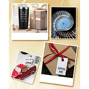 KIKERRO Funny Aviation Gifts - Cool Pilot Gifts for Men Women - I Can Fly - 20oz Stainless Steel Double Wall Vacuum Insulated Tumbler, Black