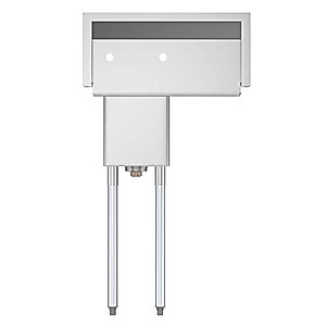 KoolMore 1 Compartment Stainless Steel Commercial Kitchen Prep & Utility Sink with Drainboard - Bowl Size 10" x 14" x 10", Silver, SA101410-12L3