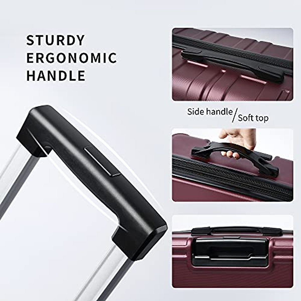 Merax Luggage Sets Red Expandable with TSA Lock Hard Shell Luggage Sets Lightweight Spinner Travel Suitcase (Mahogany)