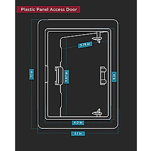 SUPPLY GIANT AP46 Plastic Access Panel for Drywall Ceiling 4 x 6 Inch Reinforced Plumbing Wall Access Door Removable Hinged, White