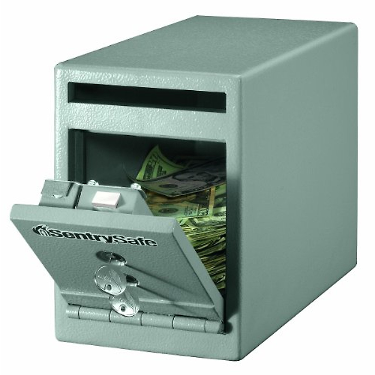 SentrySafe Depository Safe with Dual Key Lock, Steel Drop Slot Safe for Offices and Businesses, Stores Cash, Money, 0.23 Cubic Feet, 8.5 x 6 x 12.3 Inches, UC-025K