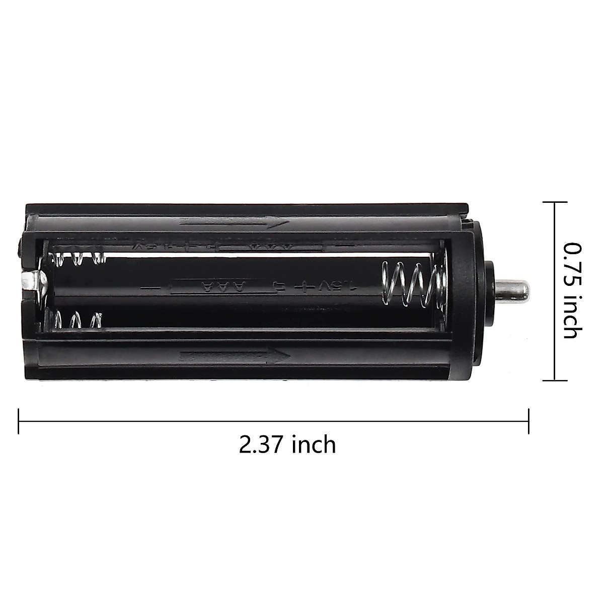 Mecion 12Pcs Cylindrical Battery Holder Battery Storage Case for 3 x 1.5V AAA Batteries Flashlight Torch, Black