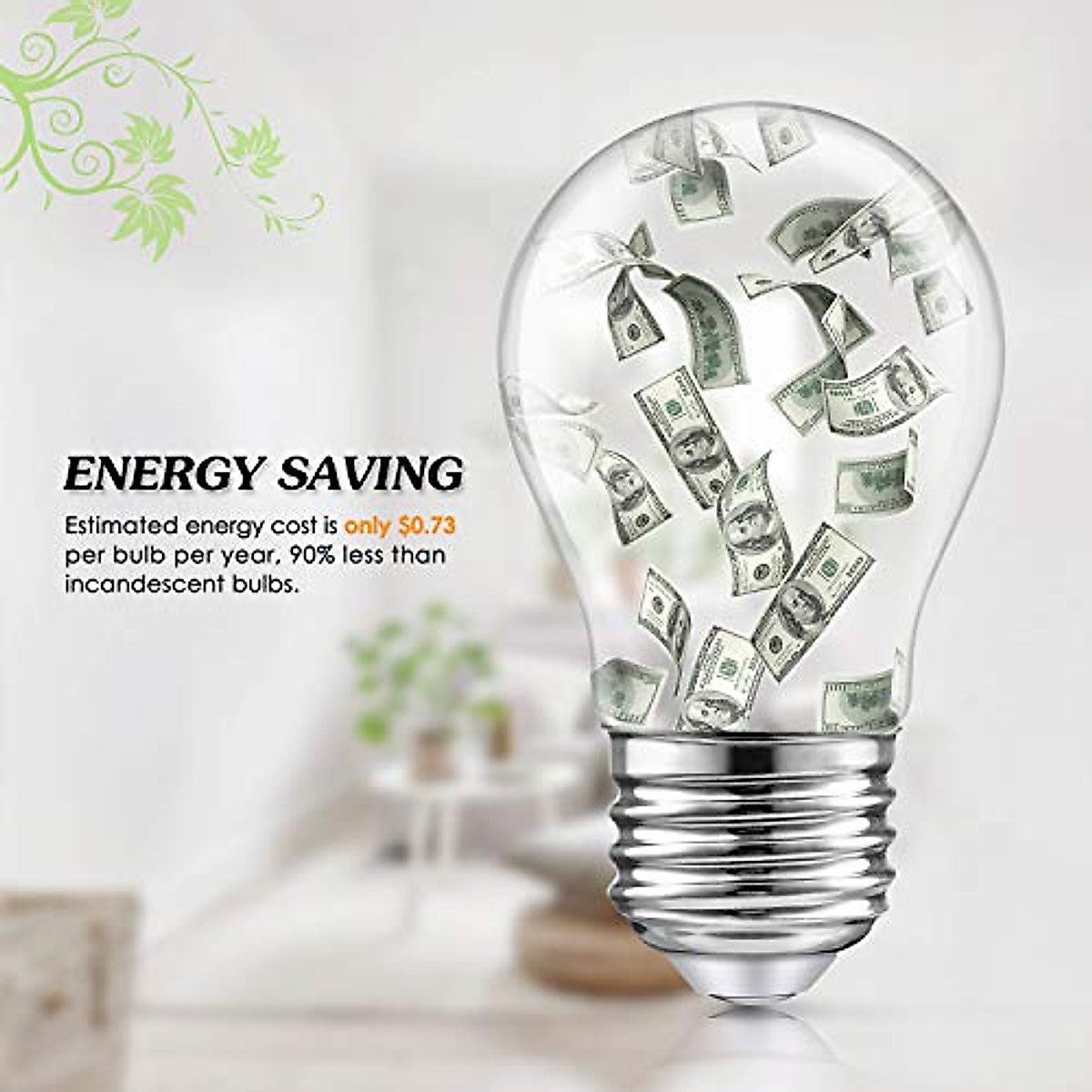 TOBUSA 12-Pack Dimmable Globe A15 LED Bulbs 60W Equivalent, 6W Vintage E26 Edison Bulb 2700K Warm White, AC 120V, Great for Ceiling Fan, Bathroom Vanity Fixtures