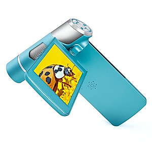 Andonstar AD203 Handheld Digital Microscope, Portable Pocket Microscope for Adults and Kids, USB Microscope Camera, FHD 4-Inch Rotatable Monitor, Coin Magnifier, Windows Compatible, 32GB(Blue)