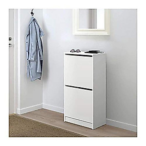 BISSA Shoe cabinet with 2 compartments, white