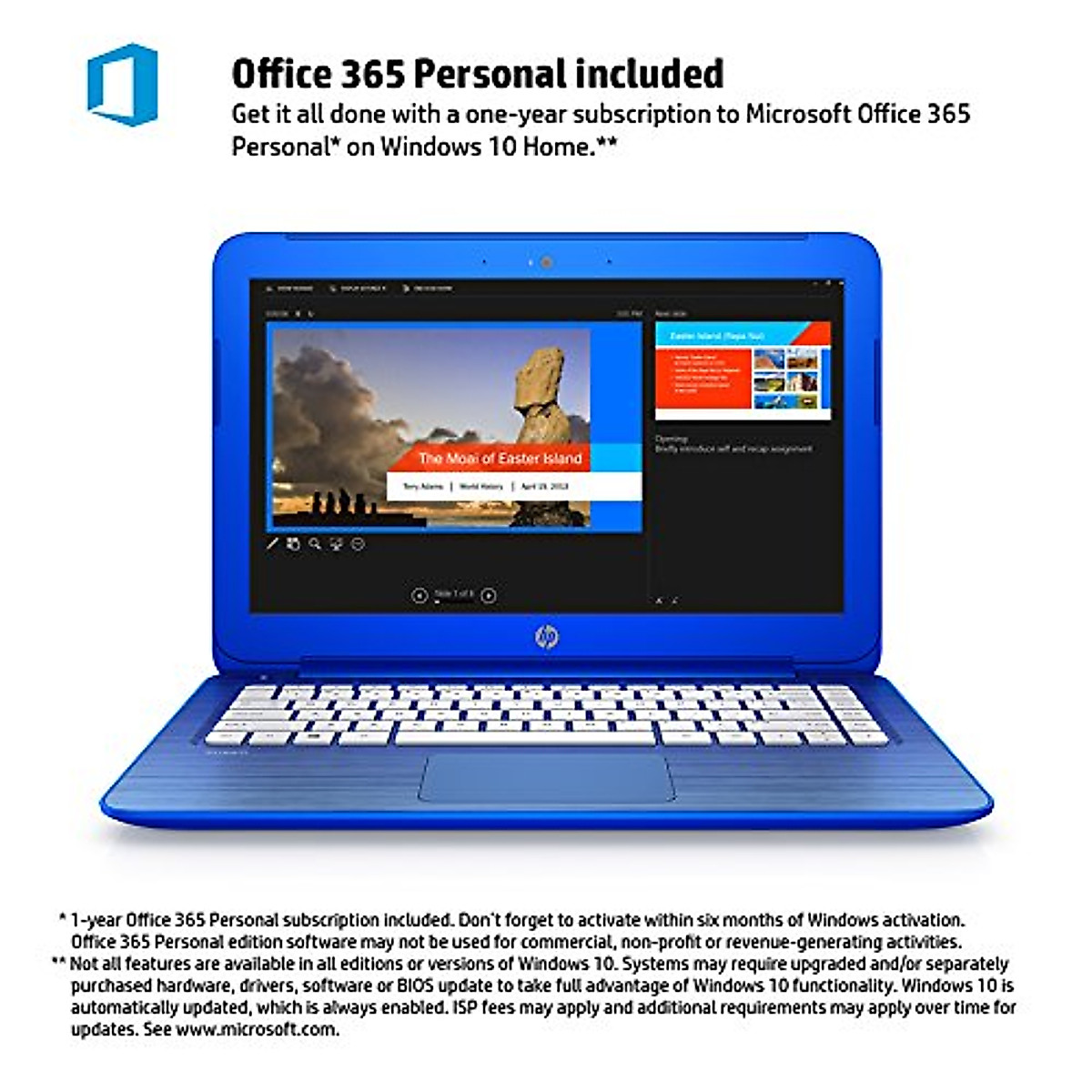 2016 HP Stream 13.3" HD Laptop - Intel Dual-Core N3050 up to 2.16GHz, 2GB RAM, 32GB eMMC, 1-yr Office 365 Included, DTS Studio Sound, WLAN, Bluetooth, Webcam, Windows 10