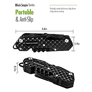 FantastiCAR 15 in 1 Multi-Tool, EDC Folding Pocket Knife with Premium Gift Box for Camping, Fishing, Hunting, Survival, Outdoor (Black)