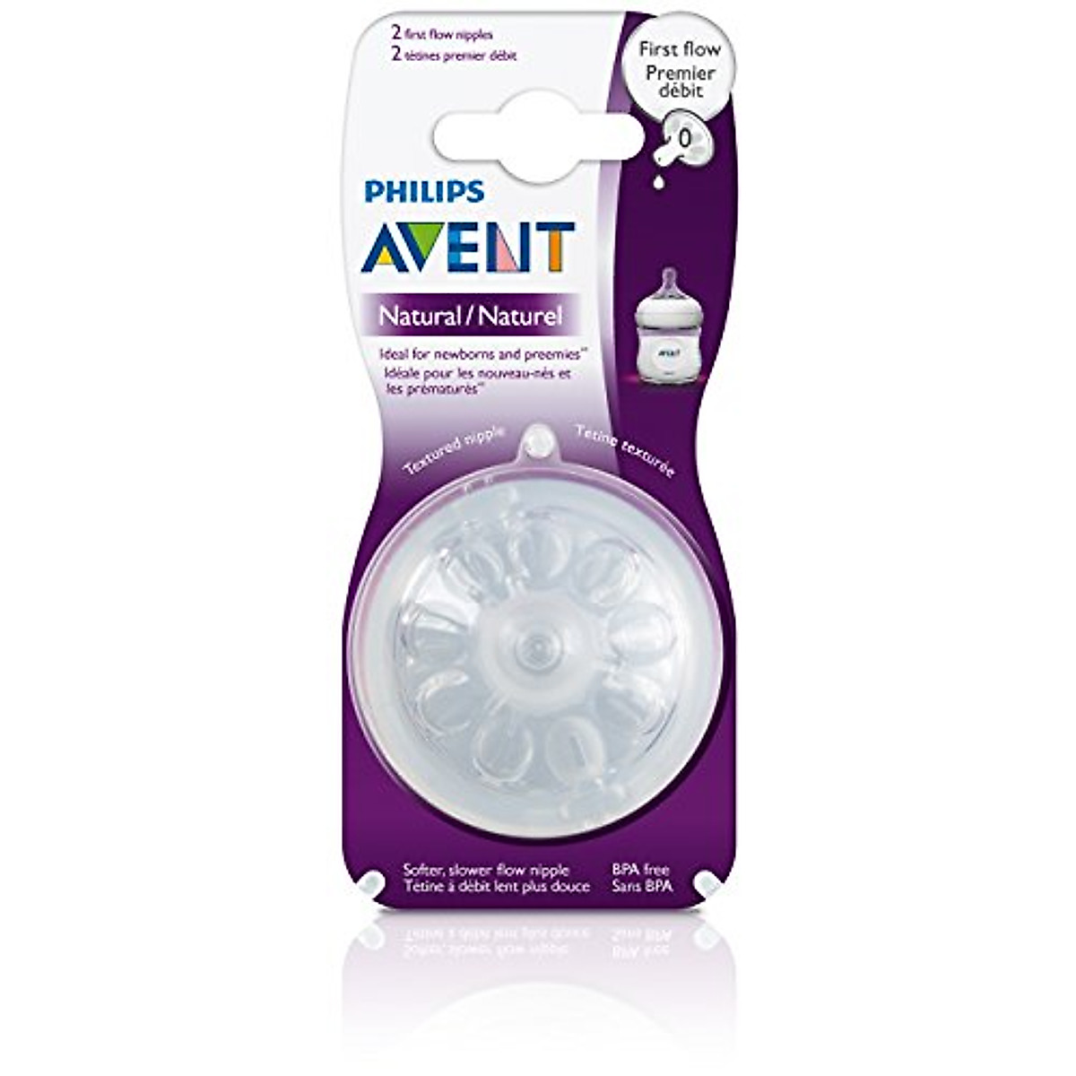 Philips AVENT Natural BPA Free First Flow Nipple (Pack of 2)