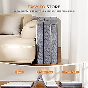 Sweetnight Tri Folding Mattress - 4-inch Foldable Mattress with a Collapsible and Washable Cover | Medium-Firm with Non-Slip Design | Suitable for RV Travel, Camping, Guest （Twin）