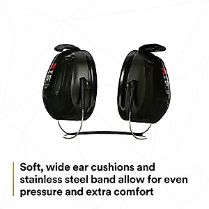 3M PELTOR Optime 101 Earmuffs H7B, Behind-the-Head, Black