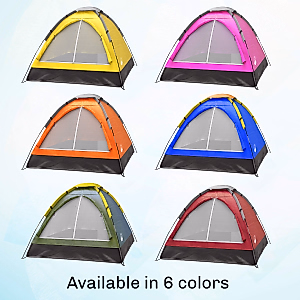 2-Person Camping Tent - Includes Rain Fly and Carrying Bag - Lightweight Compact Outdoor Tent for Backpacking, Hiking, or Beaches by Wakeman (Orange)