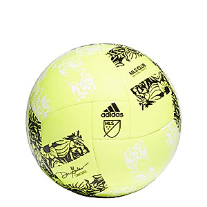 adidas MLS Club Soccer Ball, Solar Yellow/Black, 3