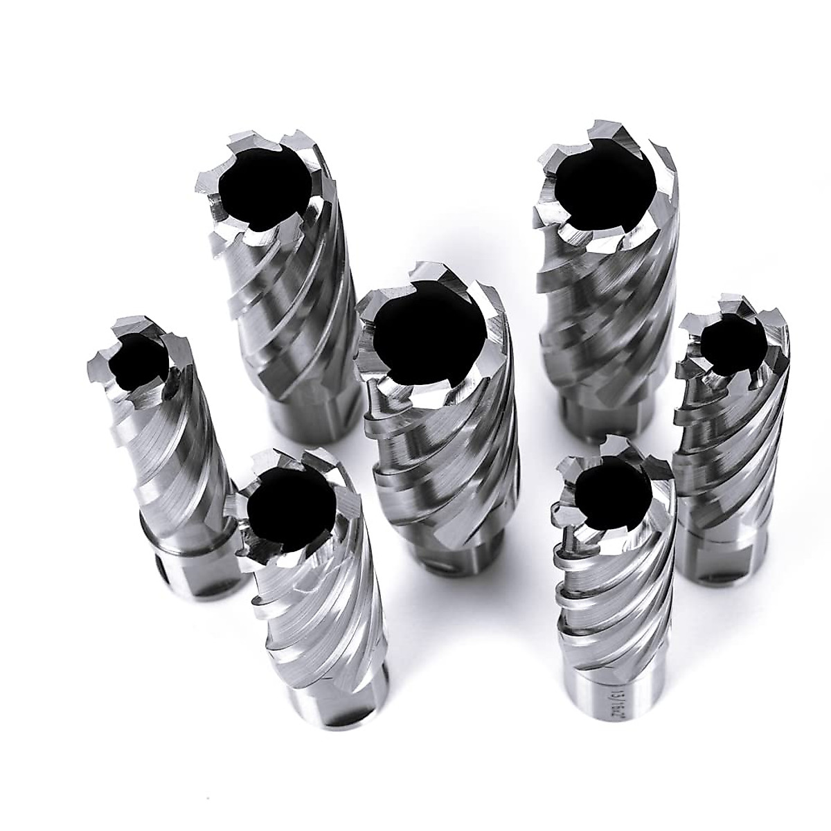 OSCARBIDE Annular Cutter Set 13pieces,2"Cutting Depth,3/4"Weldon Shank and 7/16 to 1-1/16 inch Cutting Diameter Mag Drill Bits for Magnetic Drill Press with 2pcs Pilot Pins