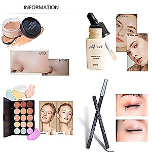 All-In-One Makeup Gift Set Birthday Gift Valentine's Day Gift Cosmetic Bag Including Professional Mascara Foundation Brush Palette Lipstick Lipgloss Eye Shadow Palette Makeup Kit for Women Full Kit