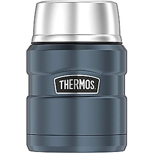 THERMOS Stainless King Vacuum-Insulated Food Jar with Spoon, 16 Ounce, Slate
