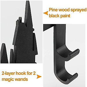 Biggun 2-Tier Wall-Mounted Pine Wood Magic Wand Display Stand - Black