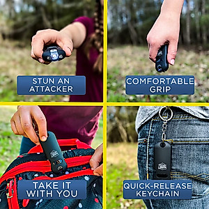 Streetwise Smart 24,000,000 Stun Gun Keychain Rechargeable with LED Flashlight - Personal Defense Equipment - Protection Keychain - Teal