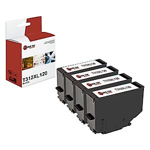 Laser Tek Services Compatible High Yield Ink Cartridge Replacement for Epson 312XL T312XL120 Works with Epson Expression Photo XP-8500, HD XP-15000 Printers (Black, 4 Pack) - 500 Pages