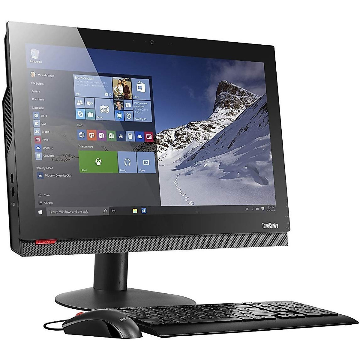 Lenovo ThinkCentre M900Z 23 in HD All-in-One Desktop Computer, Intel Quad Core i3-6100-3.7 GHz, 16GB RAM, 256GB SSD HDD, USB 3.0, DisplayPort, RJ-45, Windows 10 Professional (Renewed)